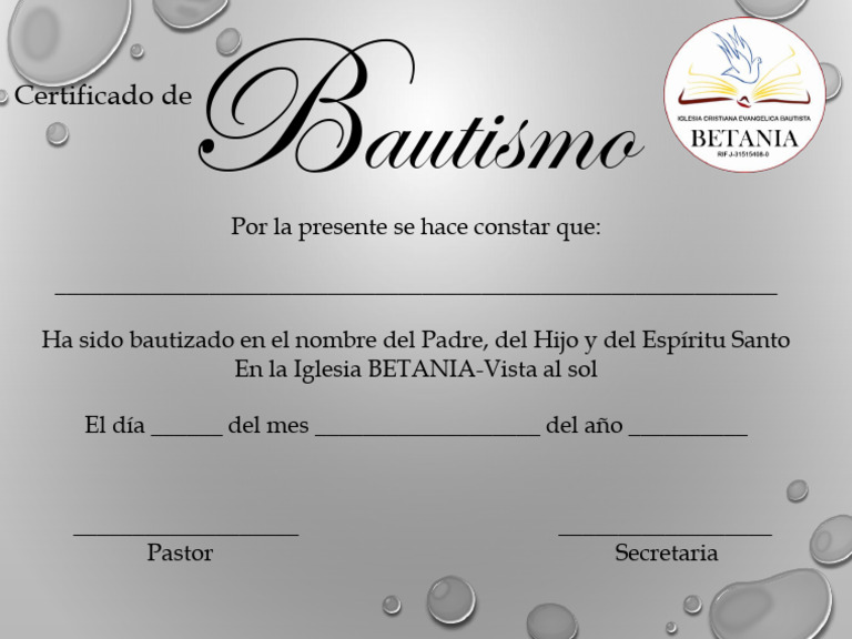 Certificado de Bautismo | PDF