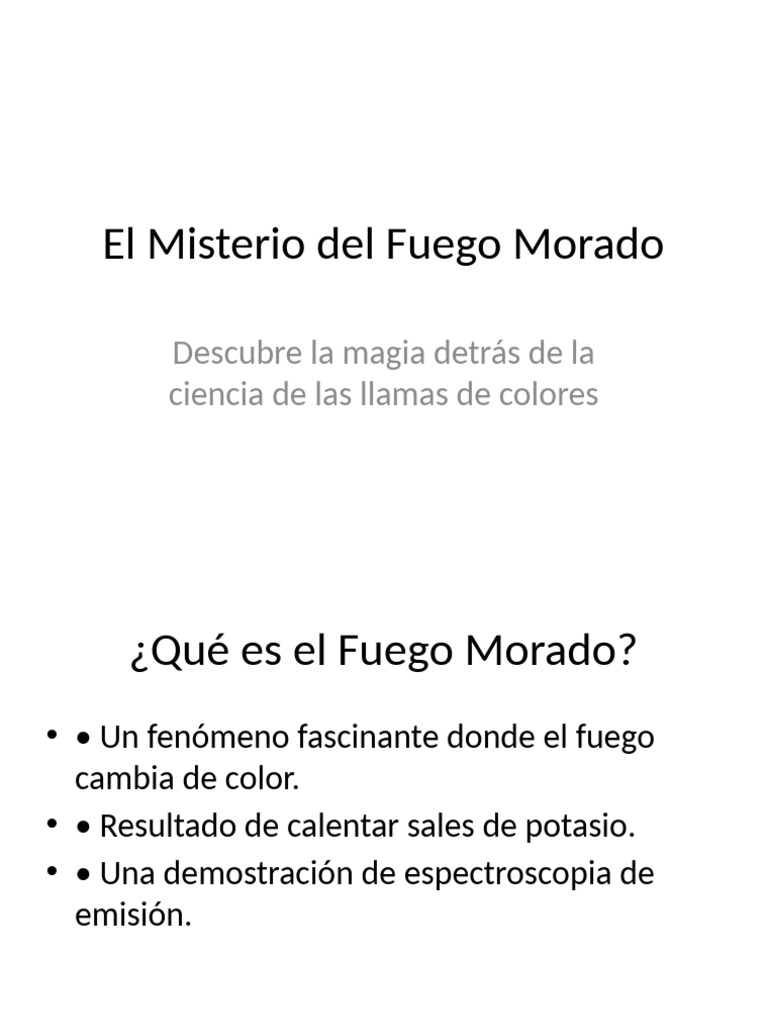 Experimento Fuego Morado | PDF