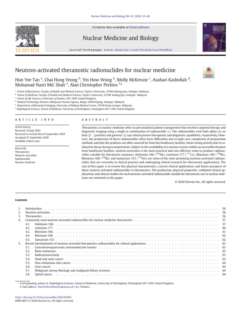 Theranostics | PDF | Radionuclide | Neutron