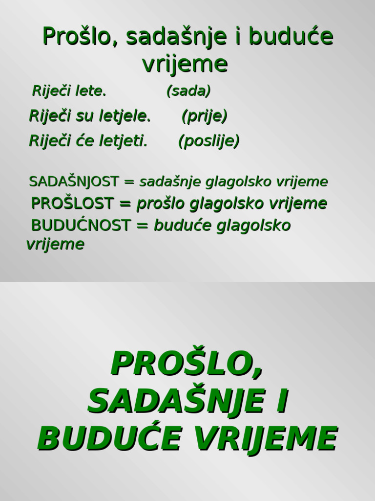 Proslo, Sadasnje I Buduce Vrijeme Lili | PDF