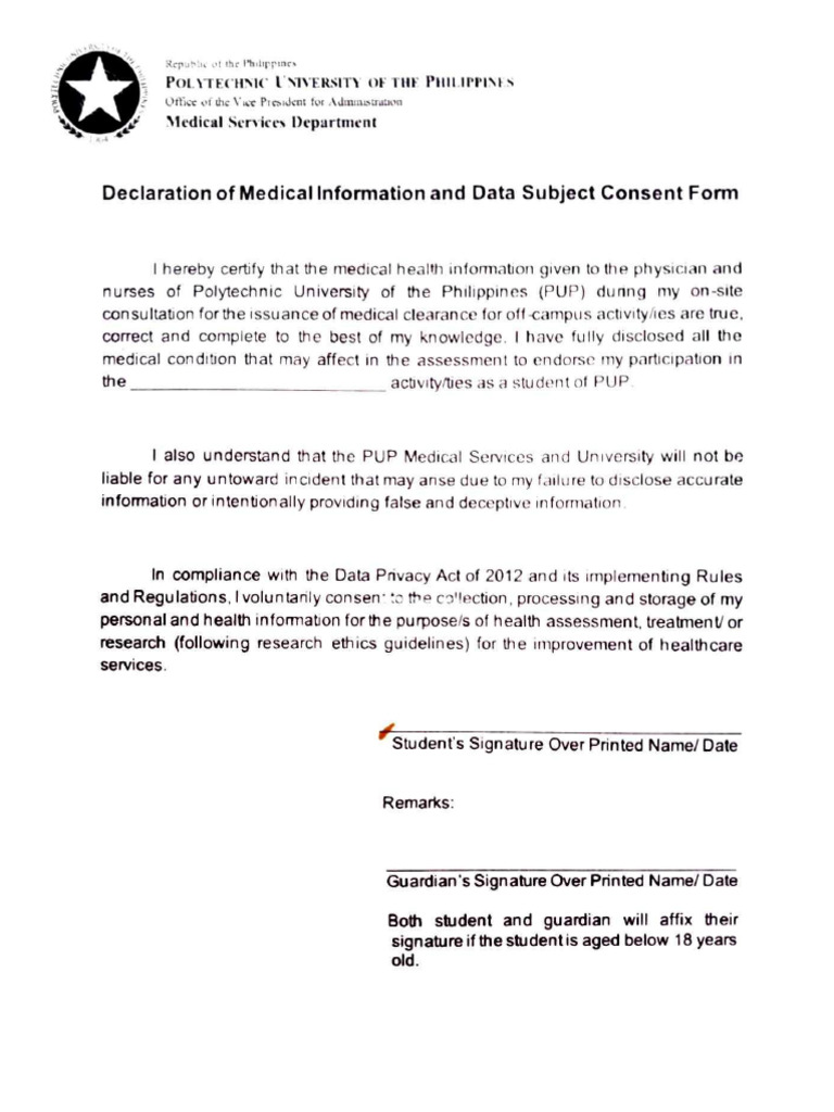 Declaration of Medical Information | PDF