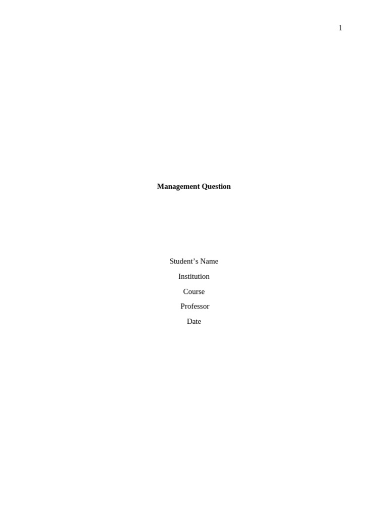 Management Questions (1) | PDF | Business