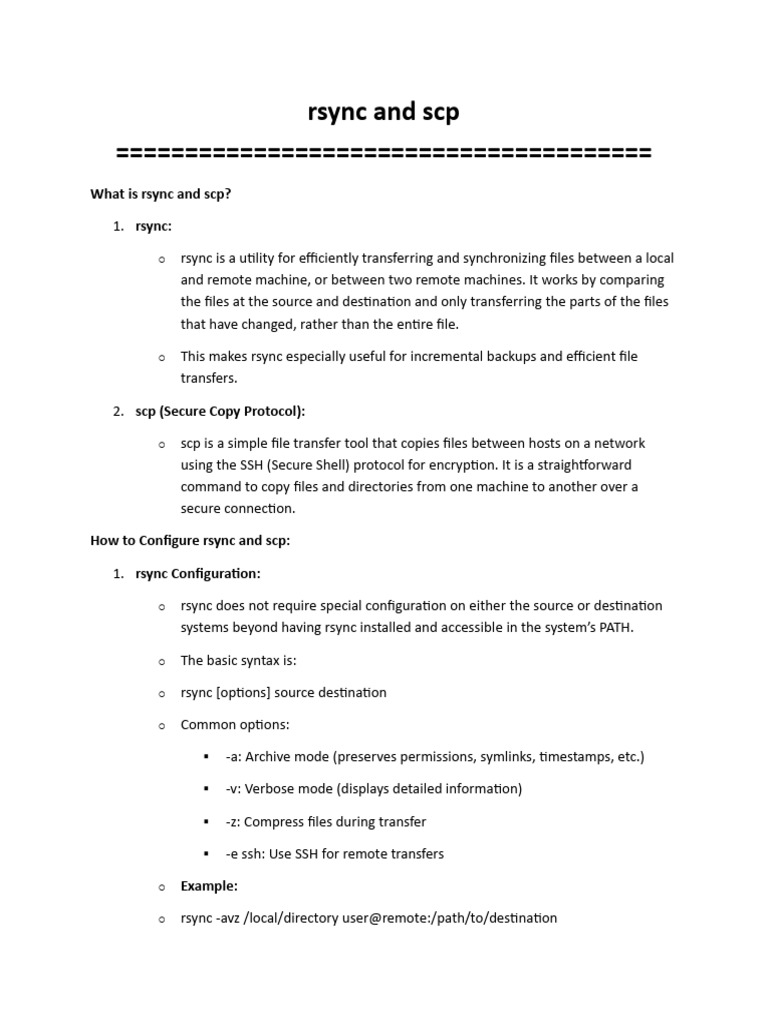 Maximize Your File Transfer Efficiency With Rsync and SCP | PDF | Secure Shell | Backup