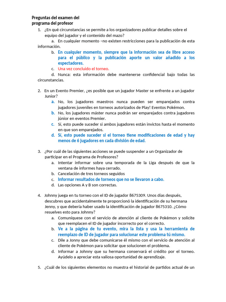 Preguntas Del Examen Del Programa de Profesor | PDF