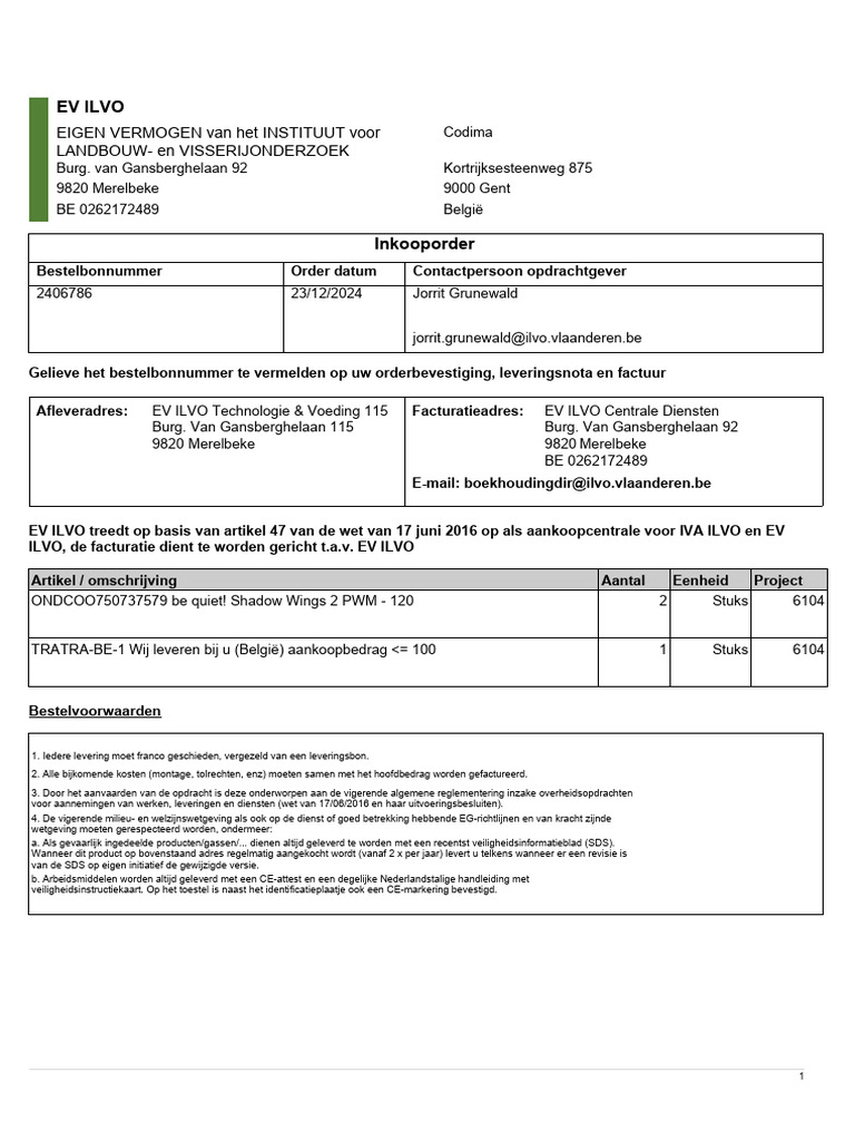 Inkooporder 2406786 | PDF