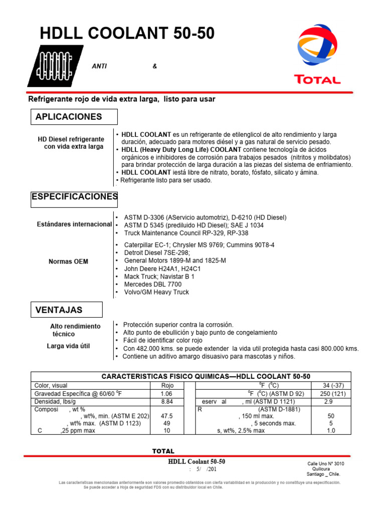 Coolant 50-50 | PDF | Sustancias químicas