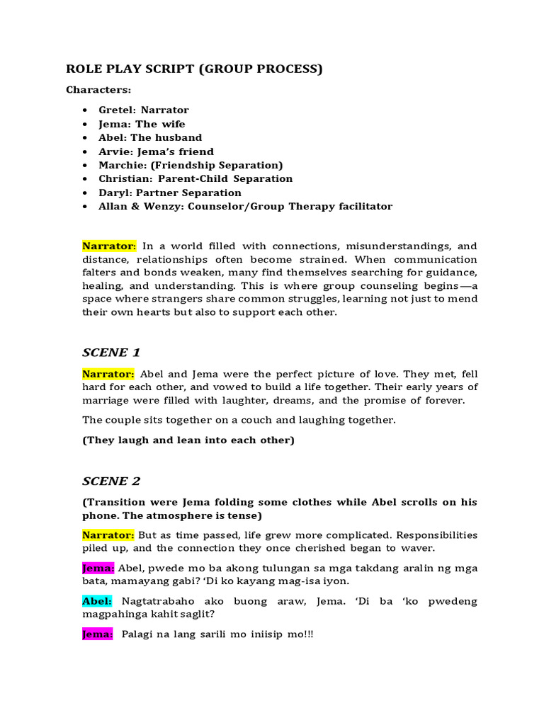 Role Play Script | PDF