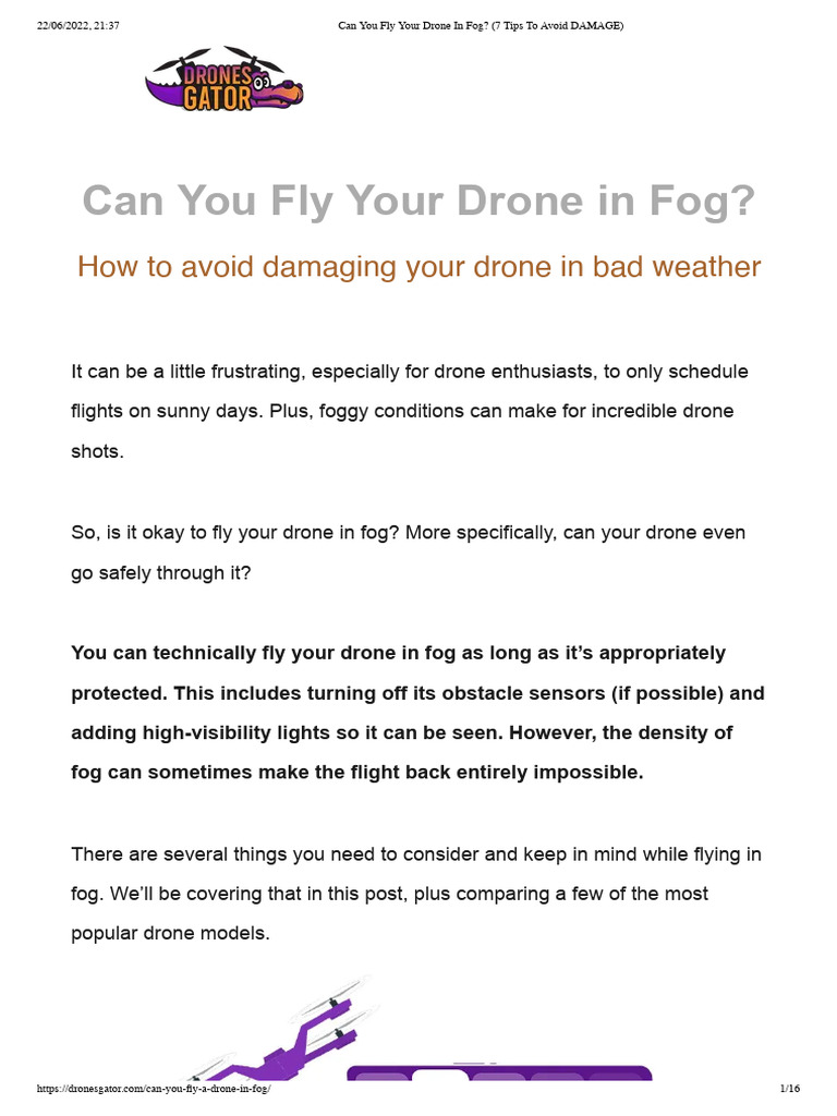 Can You Fly Your Drone in Fog? | PDF | Fog | Unmanned Aerial Vehicle