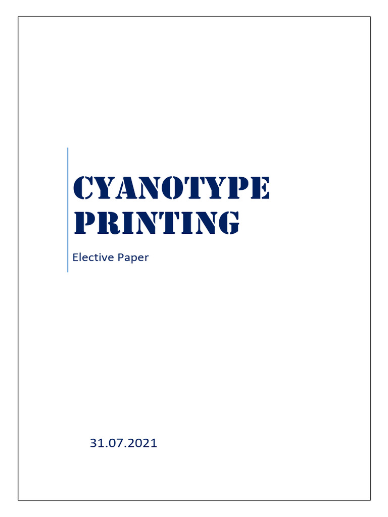 Cyanotype Printing Process Guide | PDF | Iron | Salt (Chemistry)