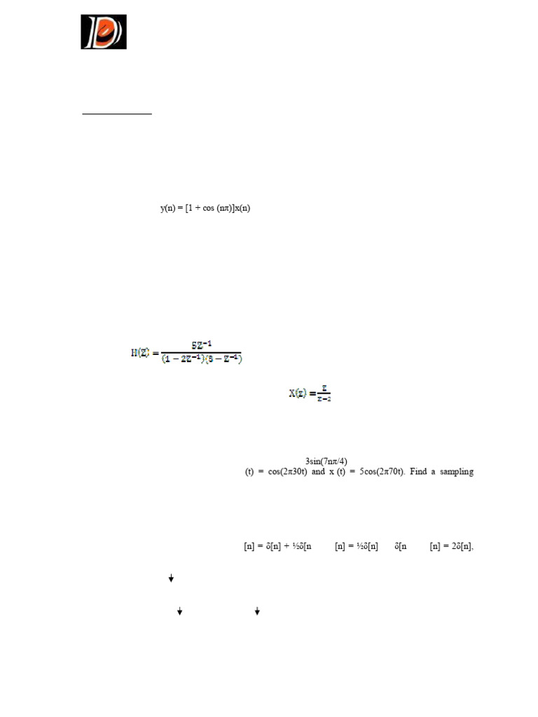 Question Paper1 | PDF | Applied Mathematics | Digital Signal Processing