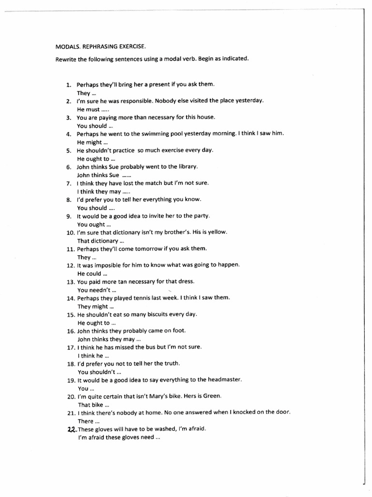 Modal Rephrasing | PDF