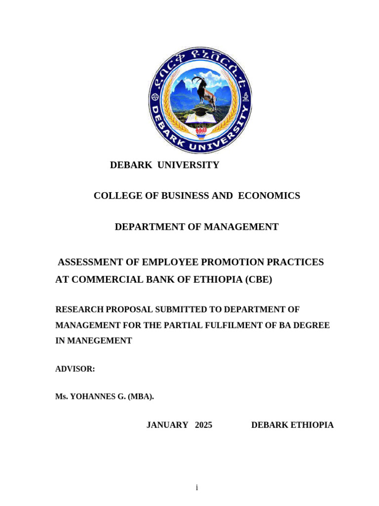 Debark University Proposal | PDF | Employment | Performance Appraisal
