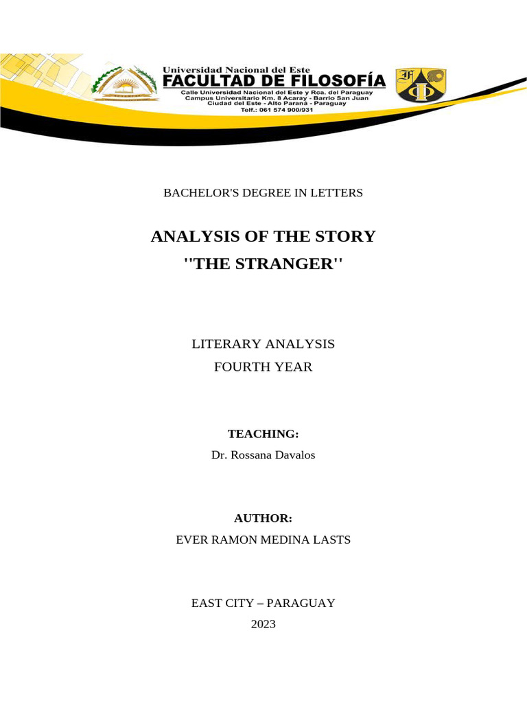 Analysis of Camus' "The Stranger" | PDF | Albert Camus | Existentialism