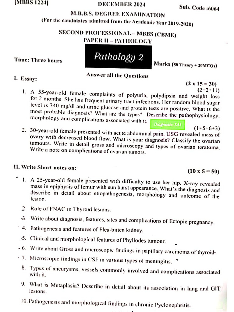 Pathology 2 December, 2024 | PDF