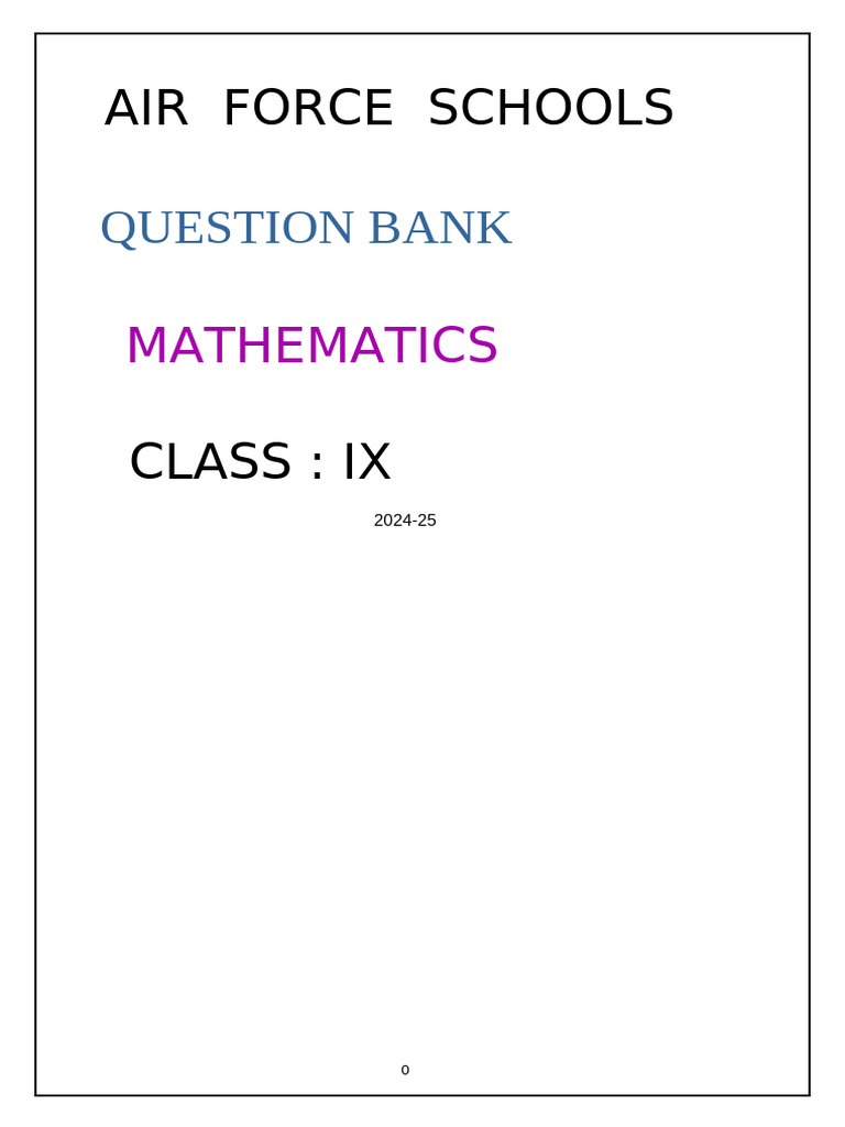 Class IX Mathematics Question Bank | PDF | Line (Geometry) | Cartesian ...