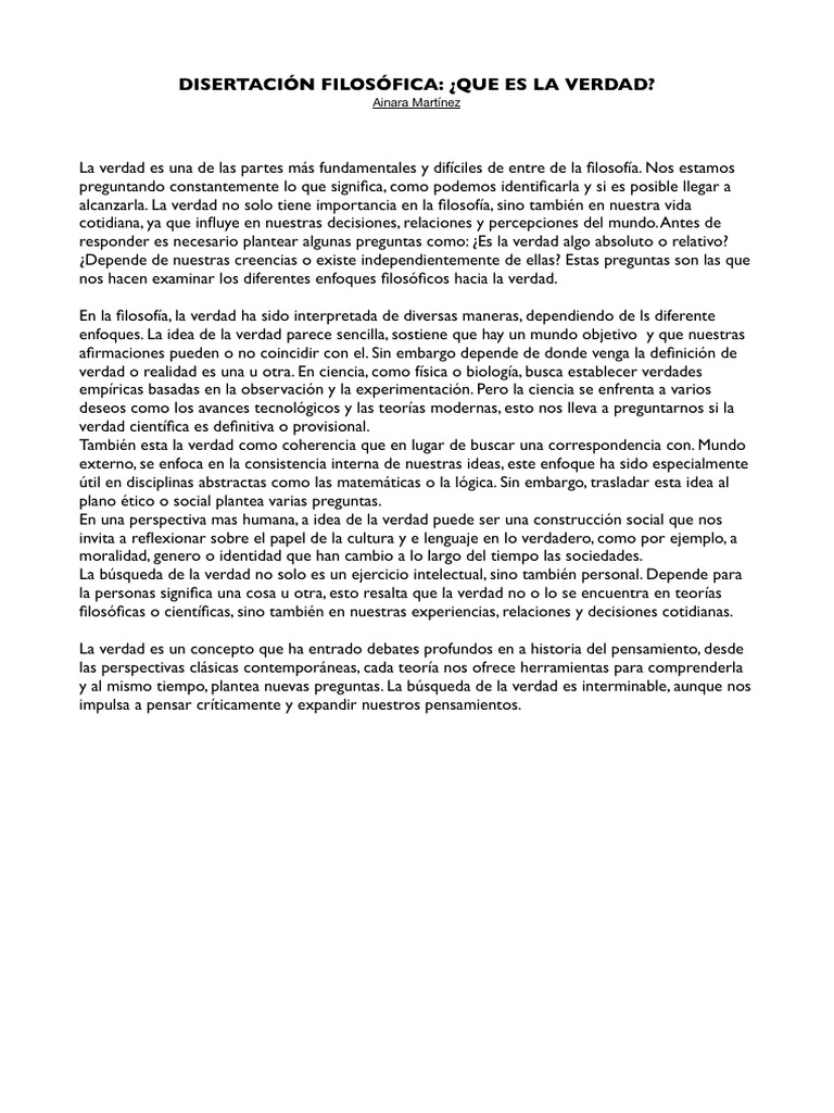 Explorando el Concepto de Verdad en Filosofía | PDF | Verdad | Pensamiento