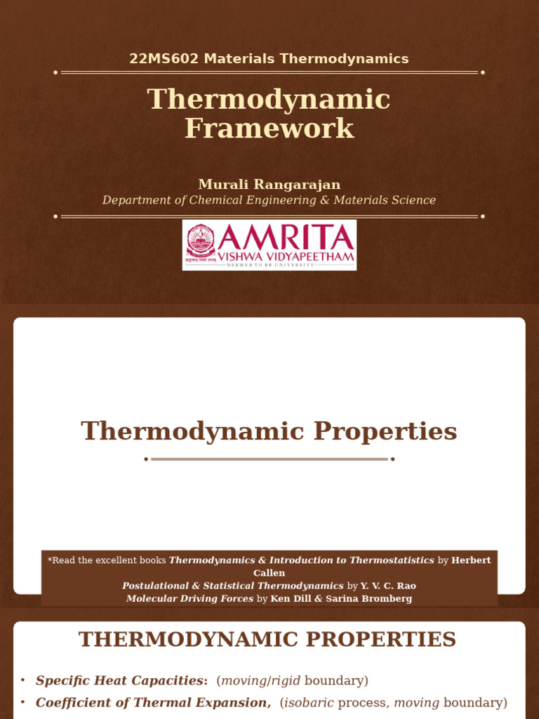 23d Thermodynamics Property Relations PPT[1] | PDF | Heat | Heat Capacity