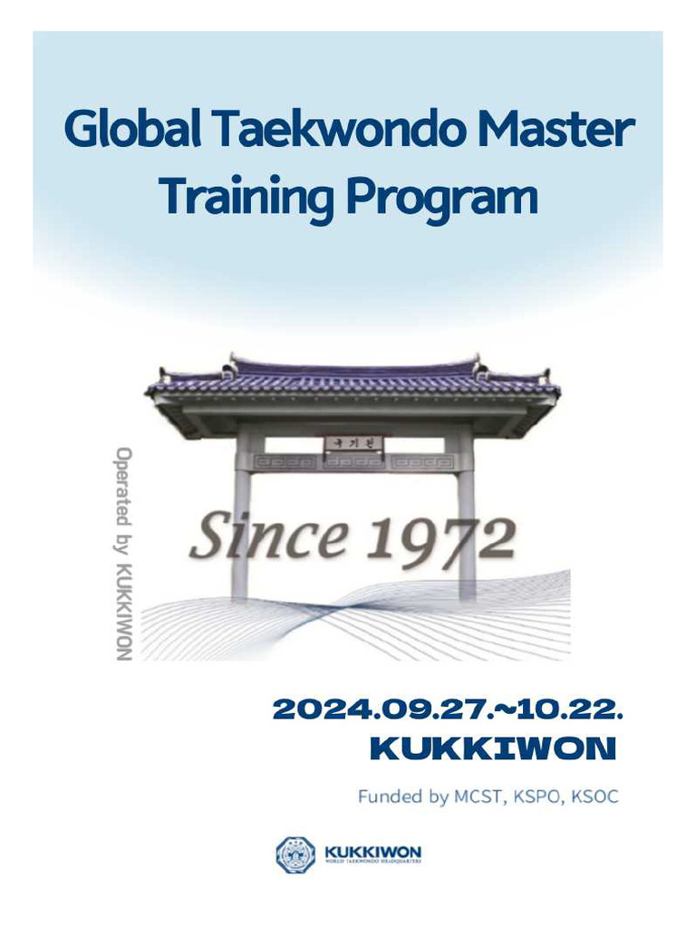 1. Information of Global Taekwondo Master Training Program.. | PDF | Taekwondo