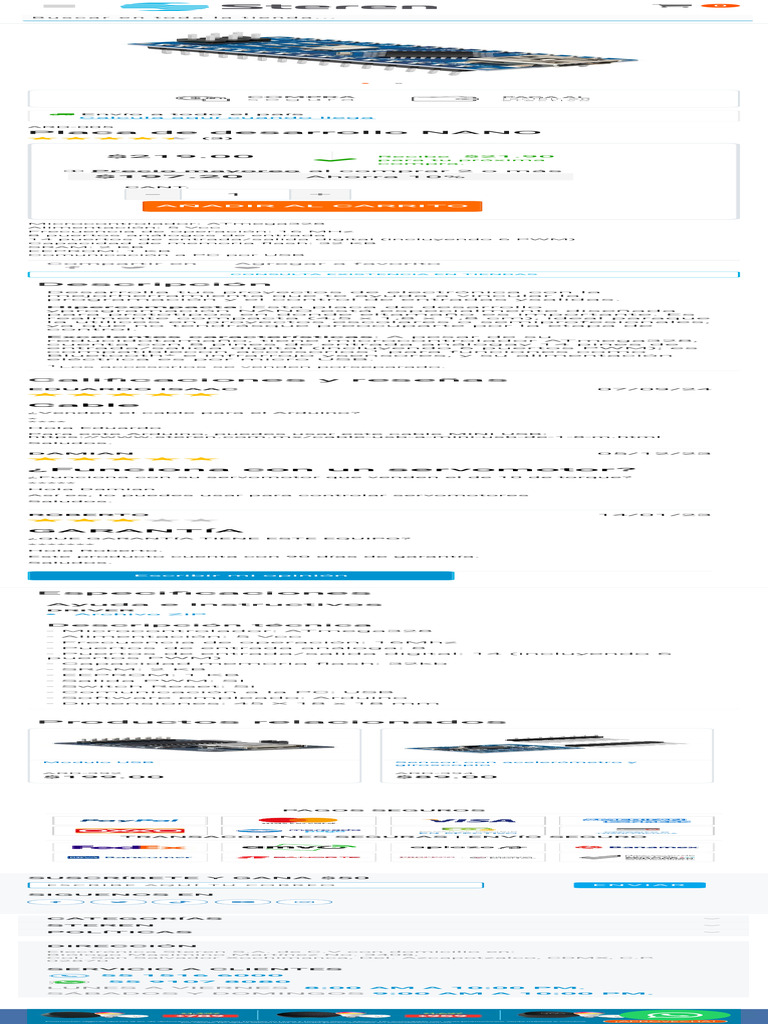 Placa de Desarrollo NANO Steren Tienda en Línea | PDF | Arduino ...