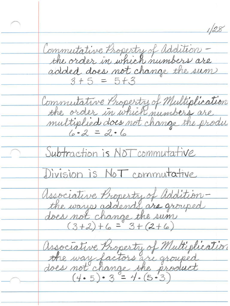 Commutative and Associative Notes | PDF