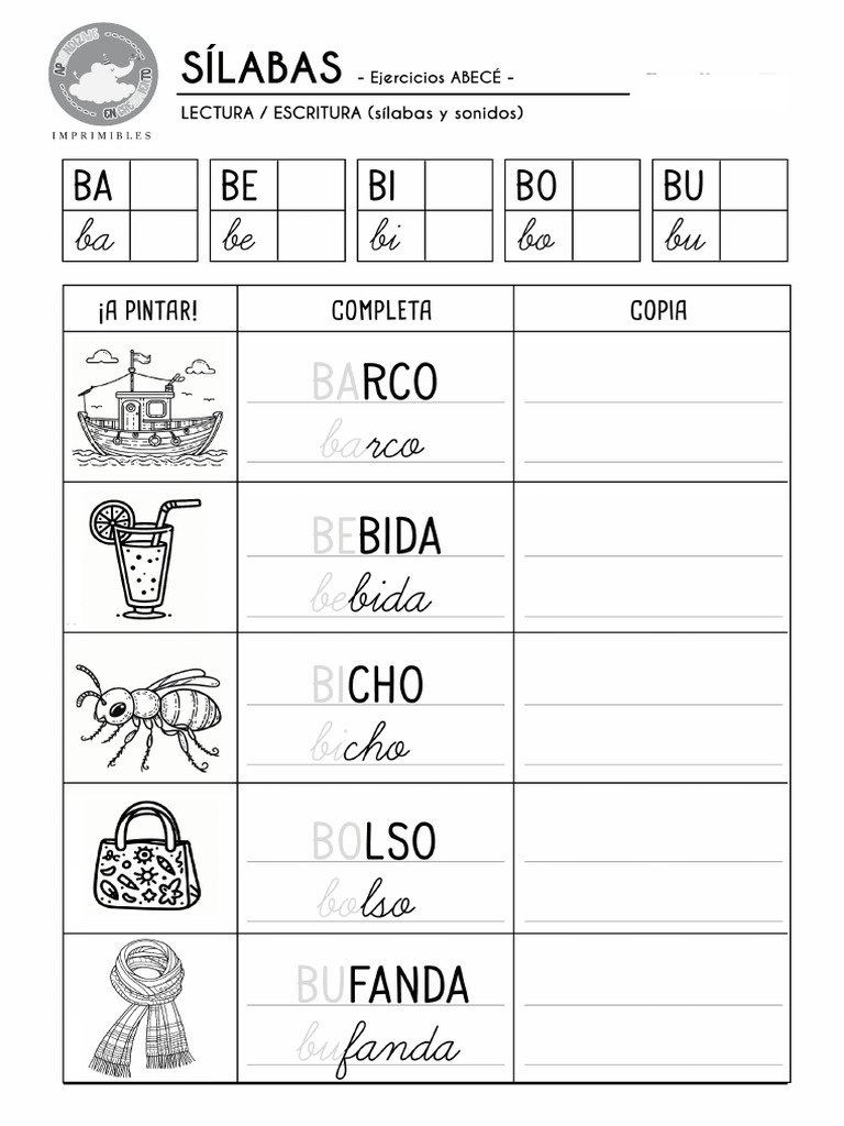 2 - Cuadernillo Practica - Silabas - A4 PDF | PDF