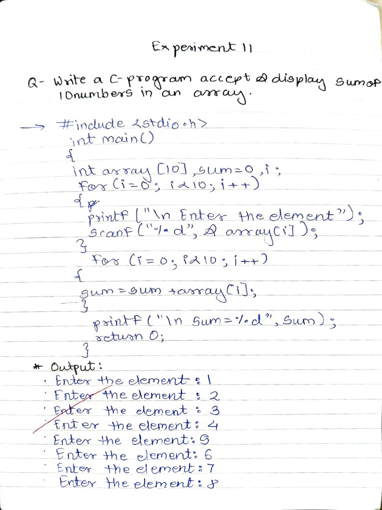 C Program for Summing Numbers | PDF