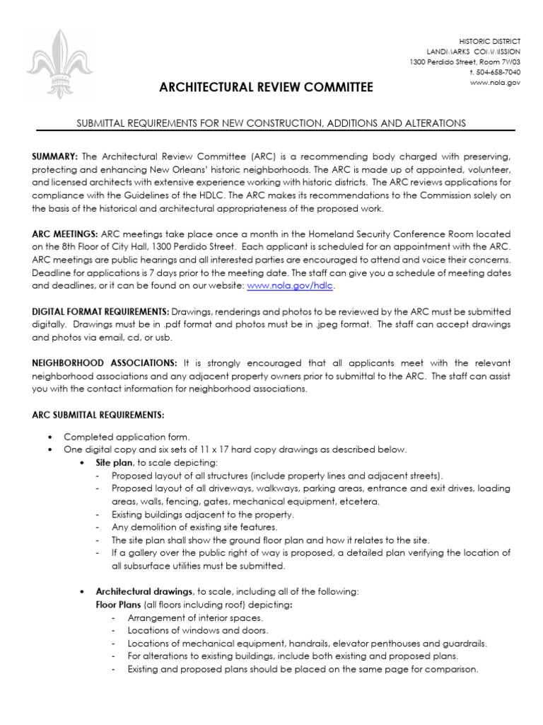 Arc Submittal Requirements 2018 | PDF