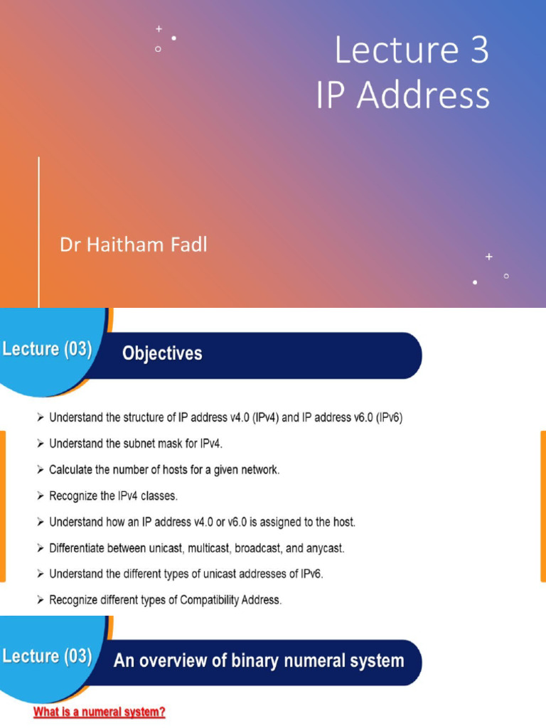 Lec03 IP Address EP | PDF