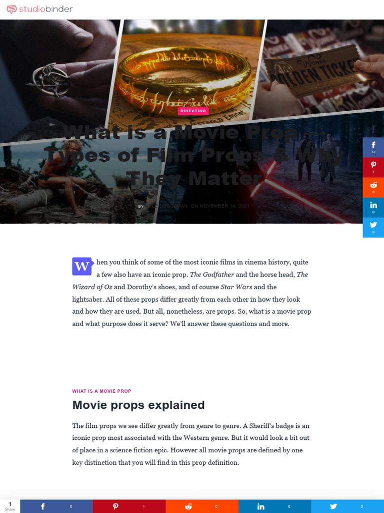 Film Props: Definition & Importance | PDF | Genre