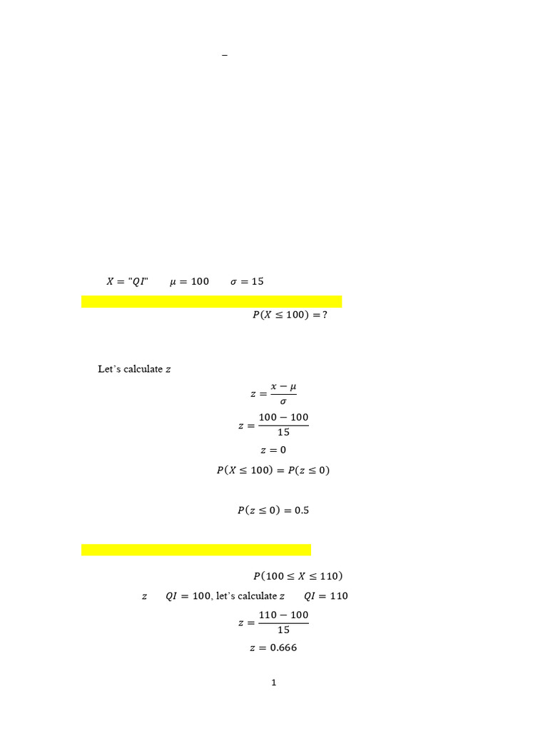 DW6. Answer Key. Normal Distribution | PDF | Intelligence Quotient ...