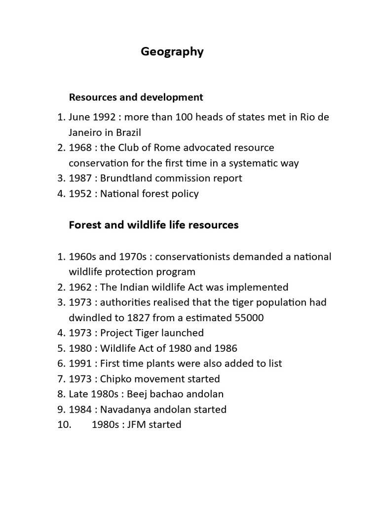 Geography IMP Points Class 10 | PDF