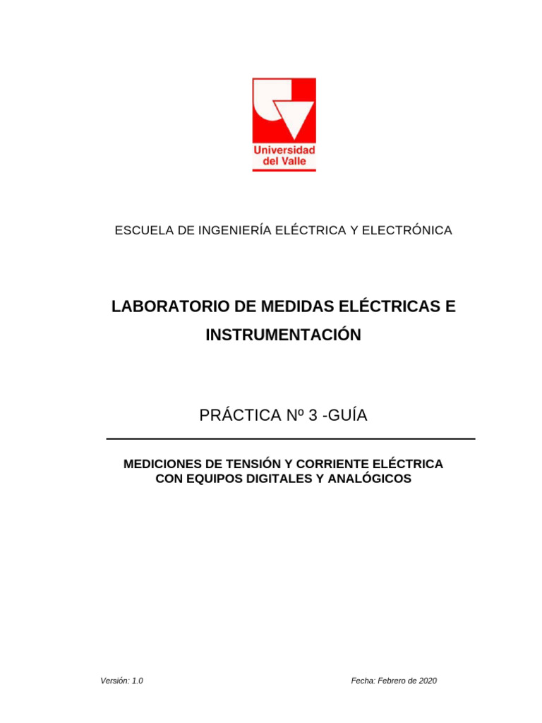 2 1 Lab Med Guía Práctica 2 V2020 | PDF | Medición | voltaje