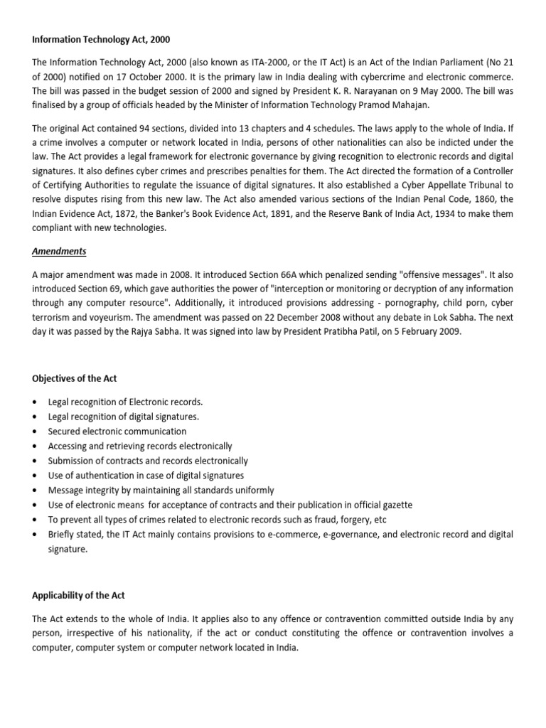 6. IT Act 2000 | PDF | Criminal Justice | Crime & Violence