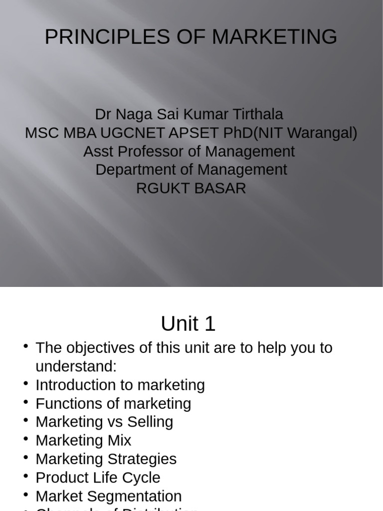 Marketing Principles Overview | PDF | Marketing | Market (Economics)