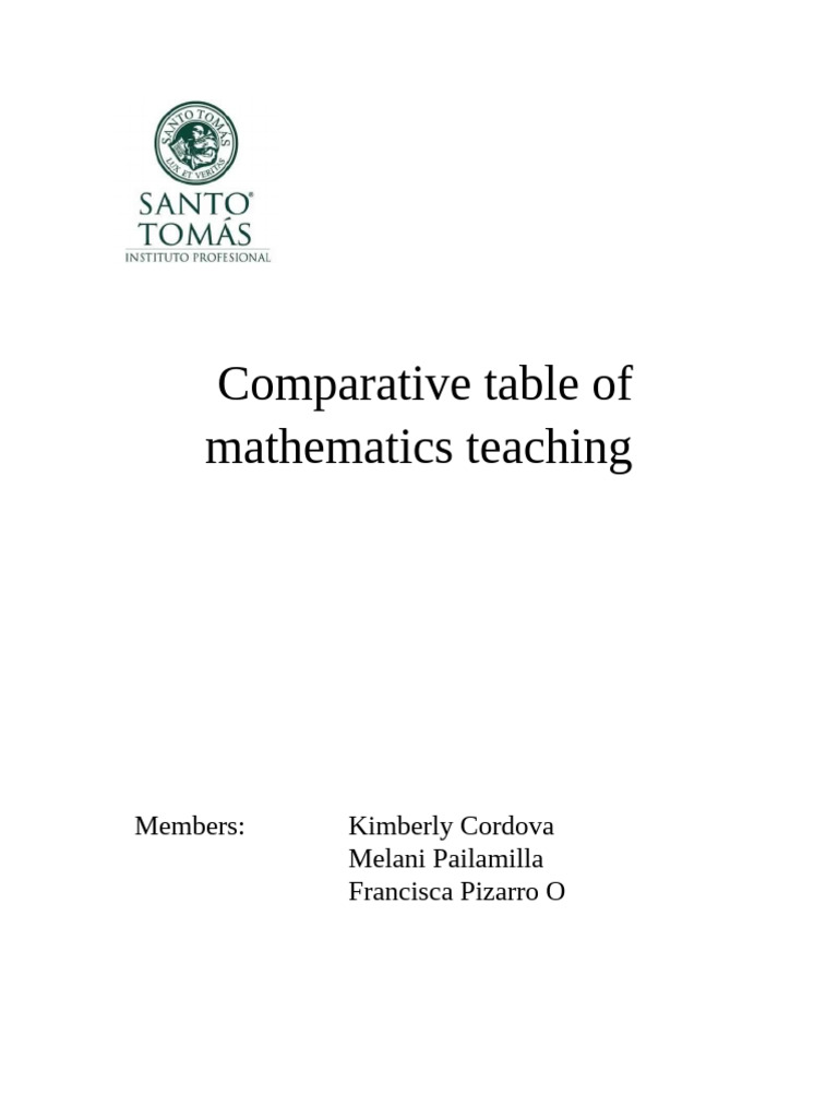 Comparative Chart Mathematics | PDF | Learning | Cognition