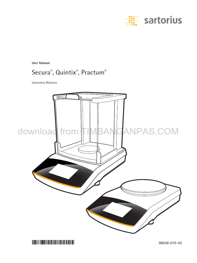 Sartorius Secura®, Quintix®, Practum® - User Manual - TIMBANGANPAS.COM | PDF | Ac Power Plugs ...