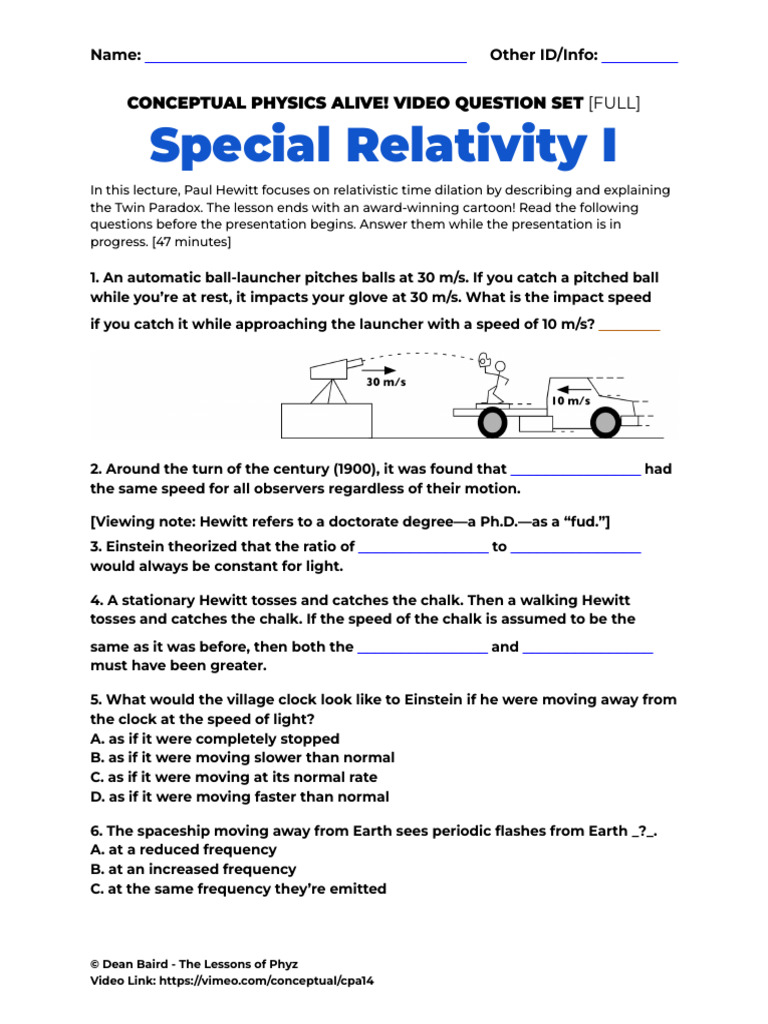 1 Special Relativity I FULL | PDF | Special Relativity | Physics