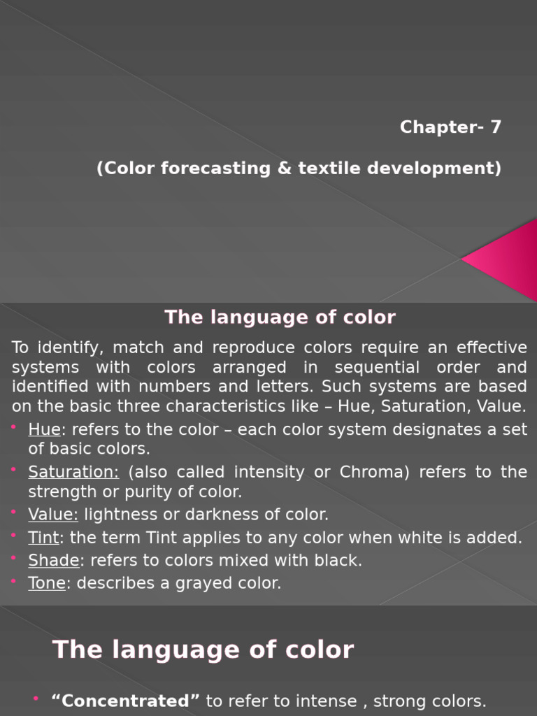 L-5 (Chapter - 7 Color Forecasting) | PDF | Color | Fashion