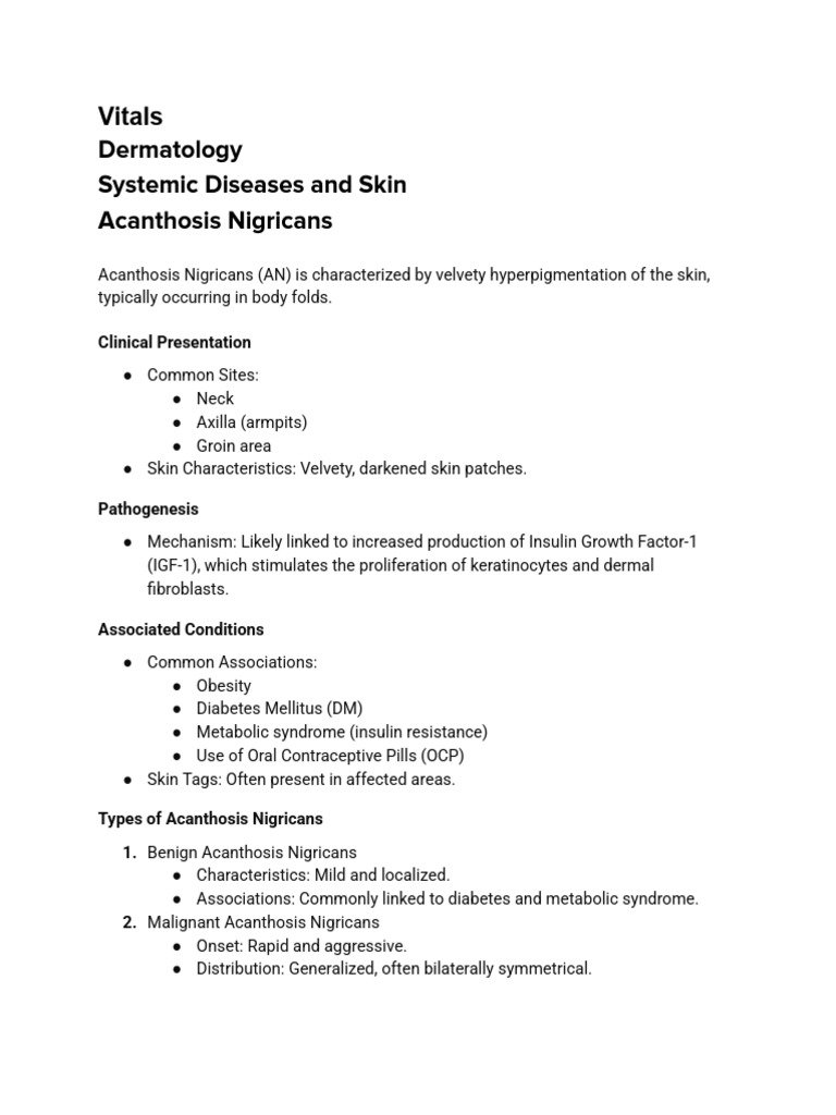 Acanthosis Nigricans | PDF