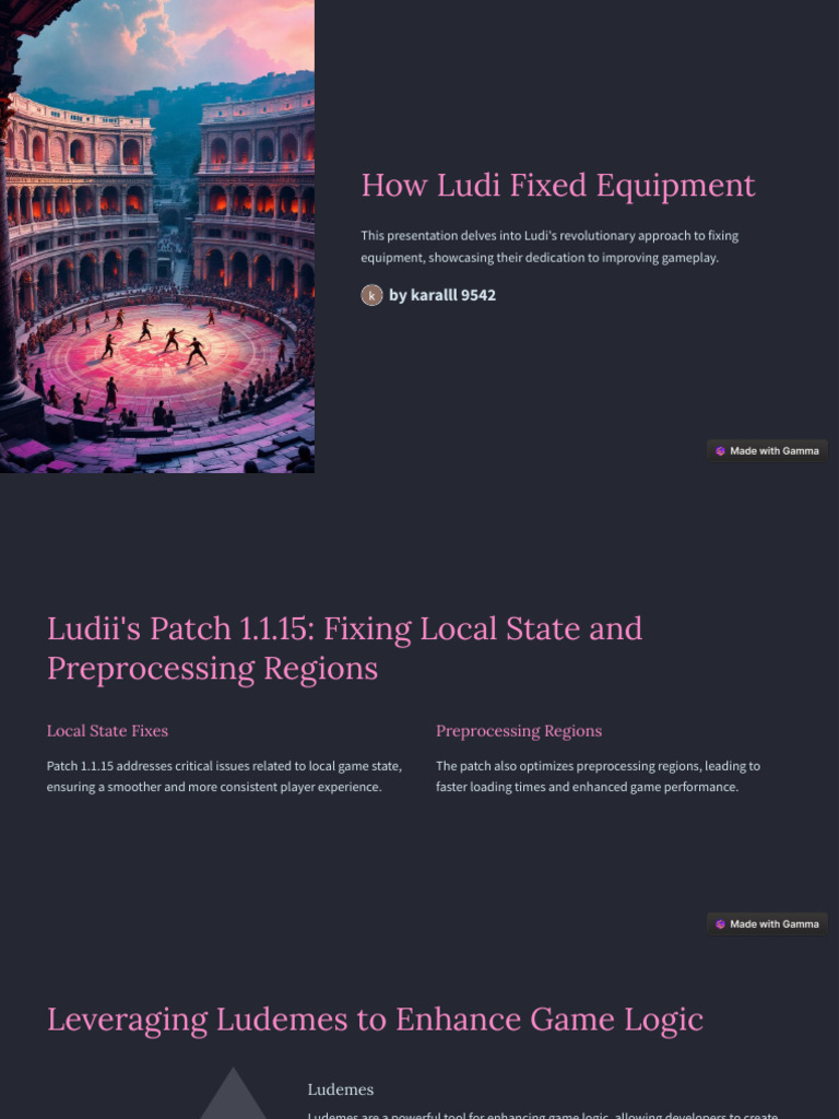 Game Dev Insights: Ludi's Innovations | PDF | Gladiator