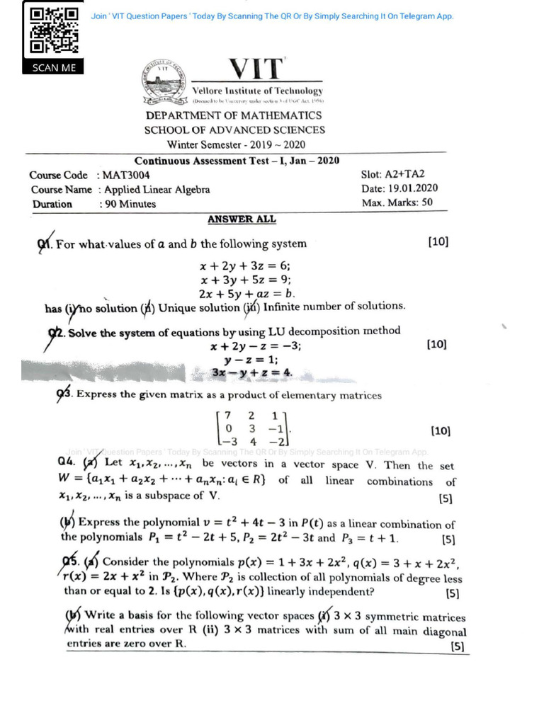 Mat3004 Cat1 Win 2020 A2 | PDF