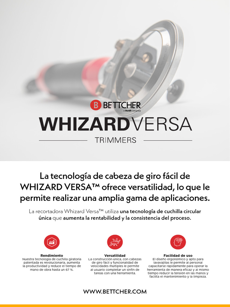 Bettcher Whizard Versa Brochure SPANISH | PDF | Lavavajillas