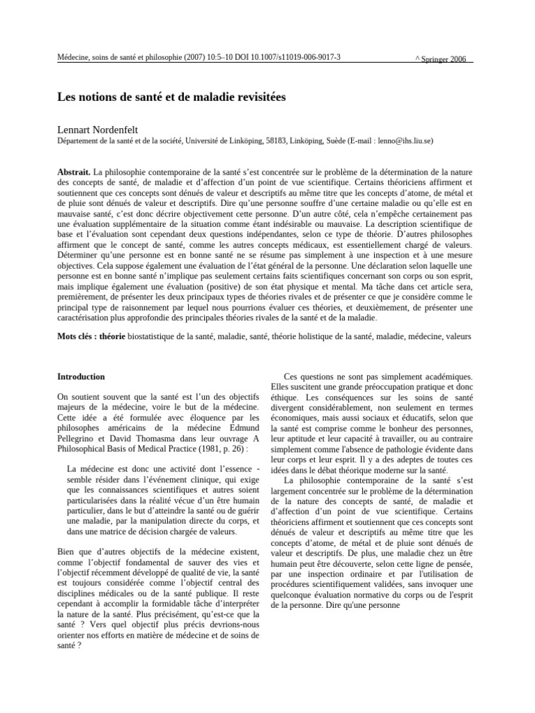 Théories de la santé et maladie analysées | PDF | Douleur | Cancer