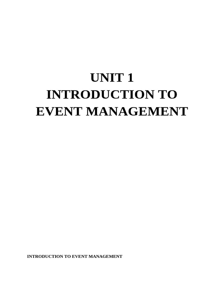 Introduction to Event Management Basics | PDF | Marketing | Logistics