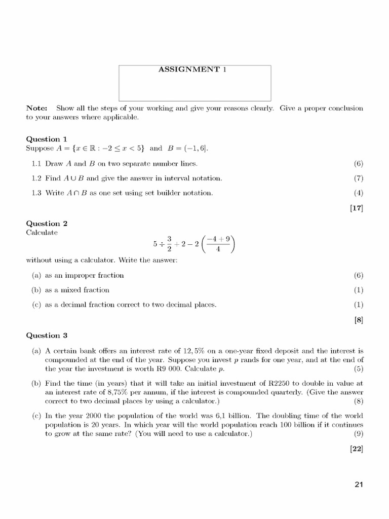 Mat1501 A1 | PDF