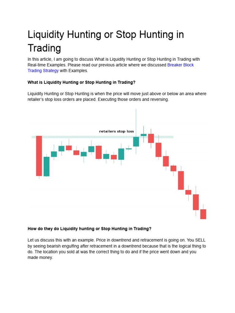 Understanding Liquidity Hunting in Trading | PDF | Order (Exchange ...