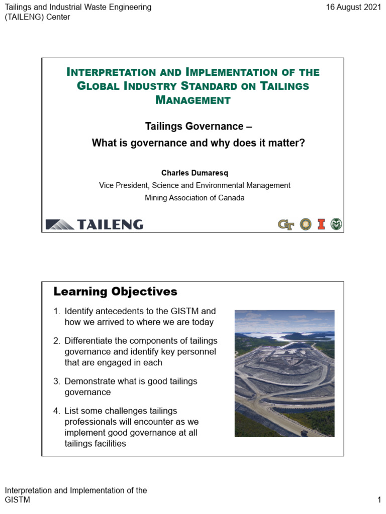TAILENG - GISTM Short Course - L2 - Dumaresq - 16 Aug 2021 | PDF ...