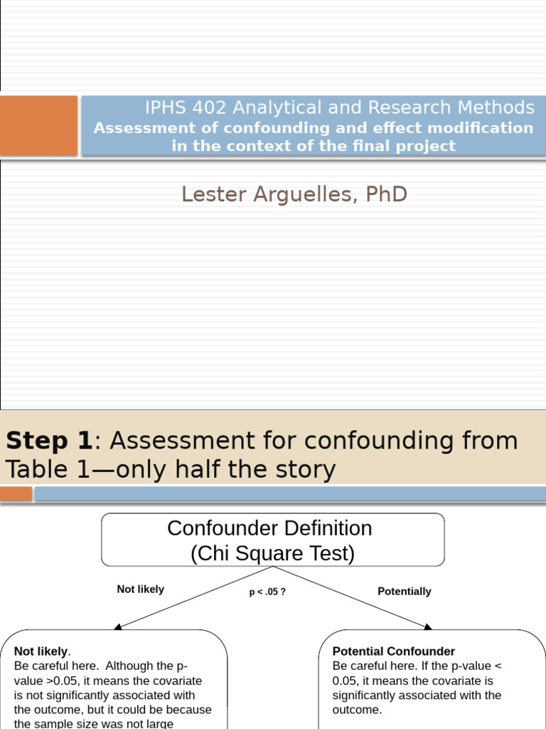 Assess Confounding and Effect Modification - Flowchart | PDF