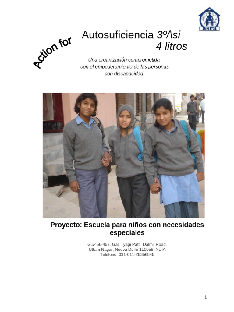 ASRA - Escuela para Niños con Necesidades Especiales | PDF | Terapia ...