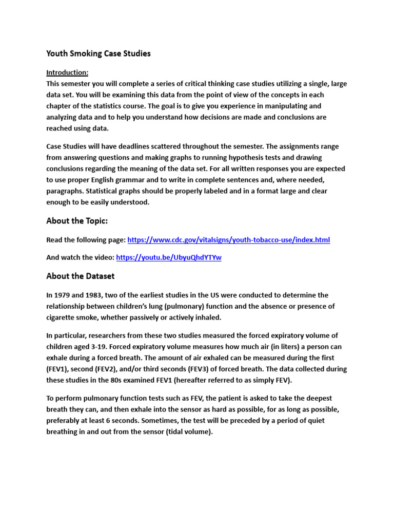Youth Smoking Impact on Lung Function | PDF | Exhalation
